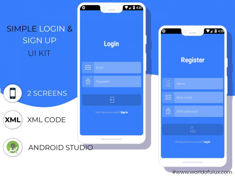 Simple Login & Signup UI Kit Download - World of UI UX